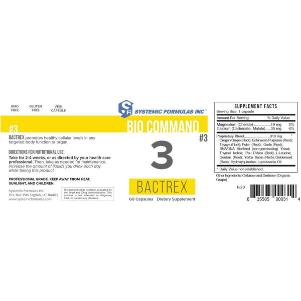 BACTREX 3 Supplement by Systemic Formulas – Revelation Health LLC