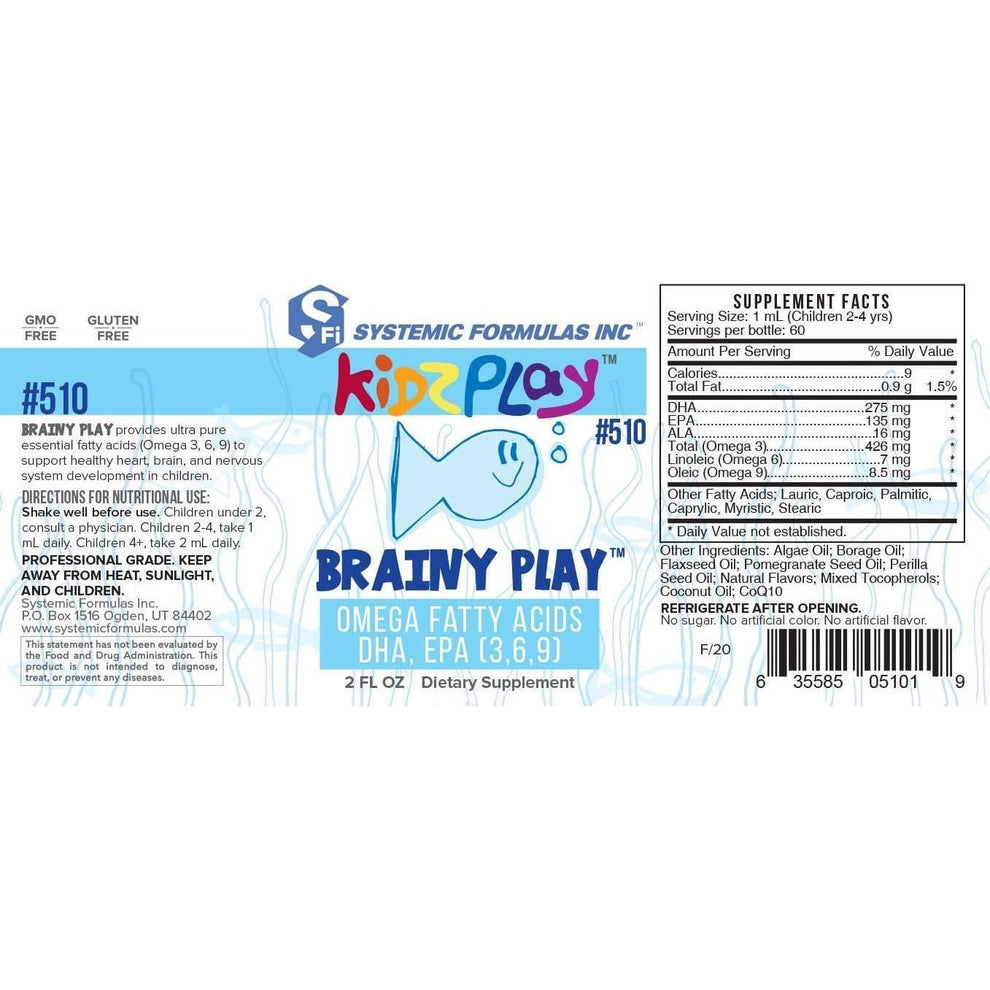 Systemic Formulas: #510 - BRAINY PLAY - OMEGA 3, 6, 9 – Revelation Health LLC